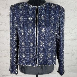 Scala Jackets & Coats | Amazing Vintage Flawless Silk Beaded Jacket ...